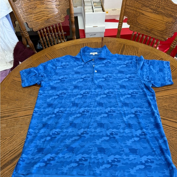 Peter Millar | Shirts | Peter Millar Blue Polo With Camo Pattern | Poshmark